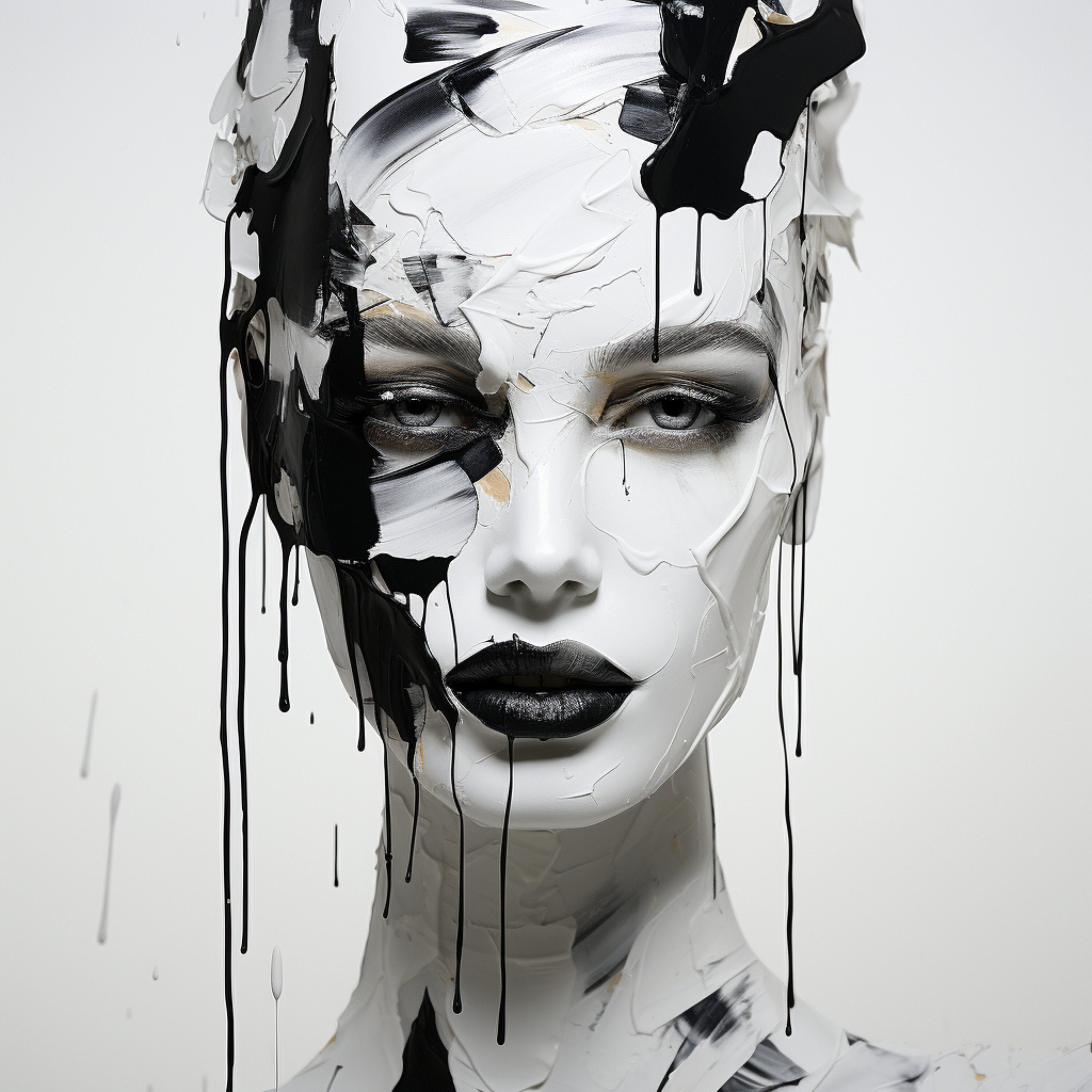 Imaginary Arte transformation , Modern Art, Woman in Black and White ...