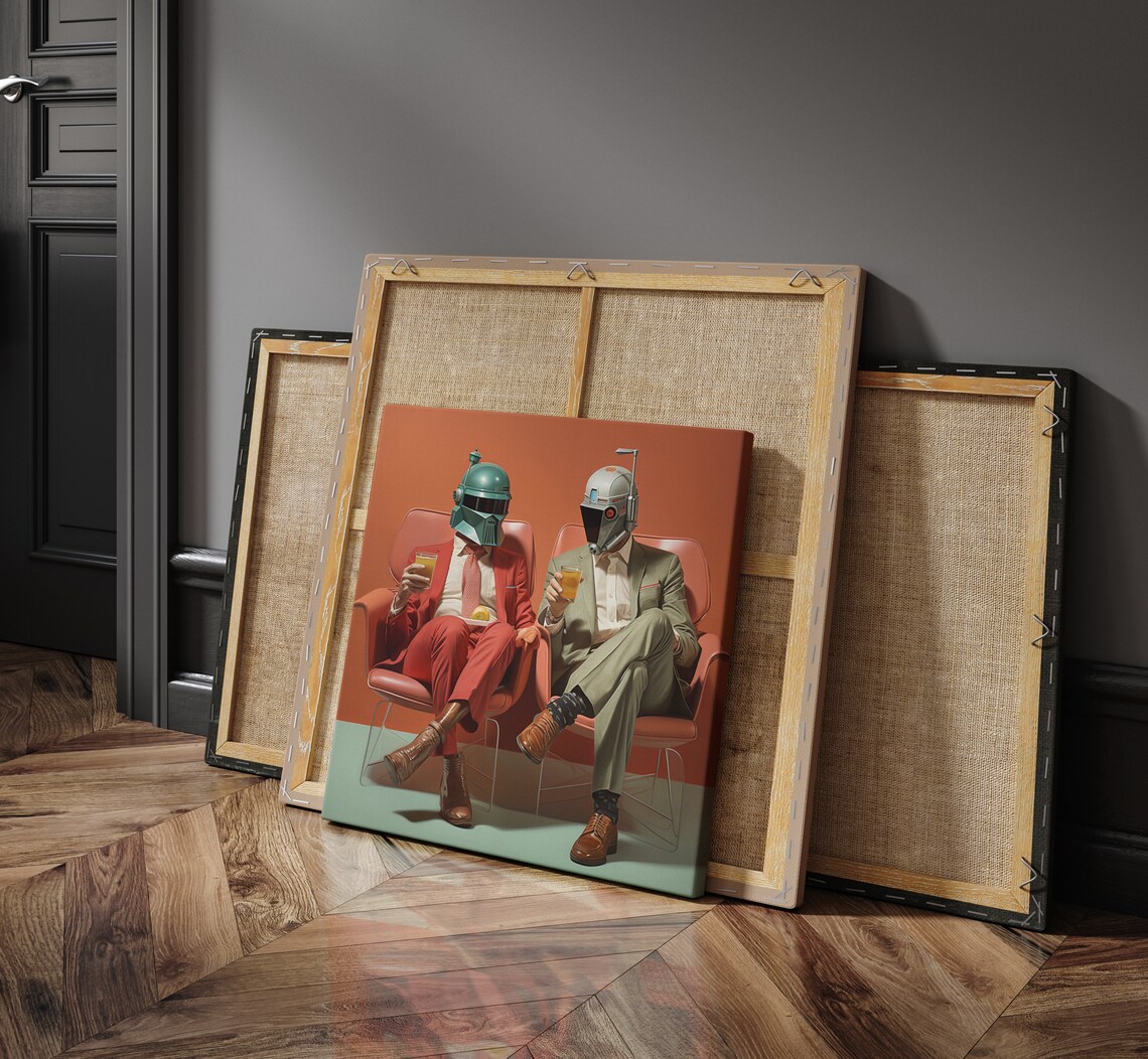 Imaginary Arte "toasting Duo", Exhibition Canvas Art, Eclectic Print ...