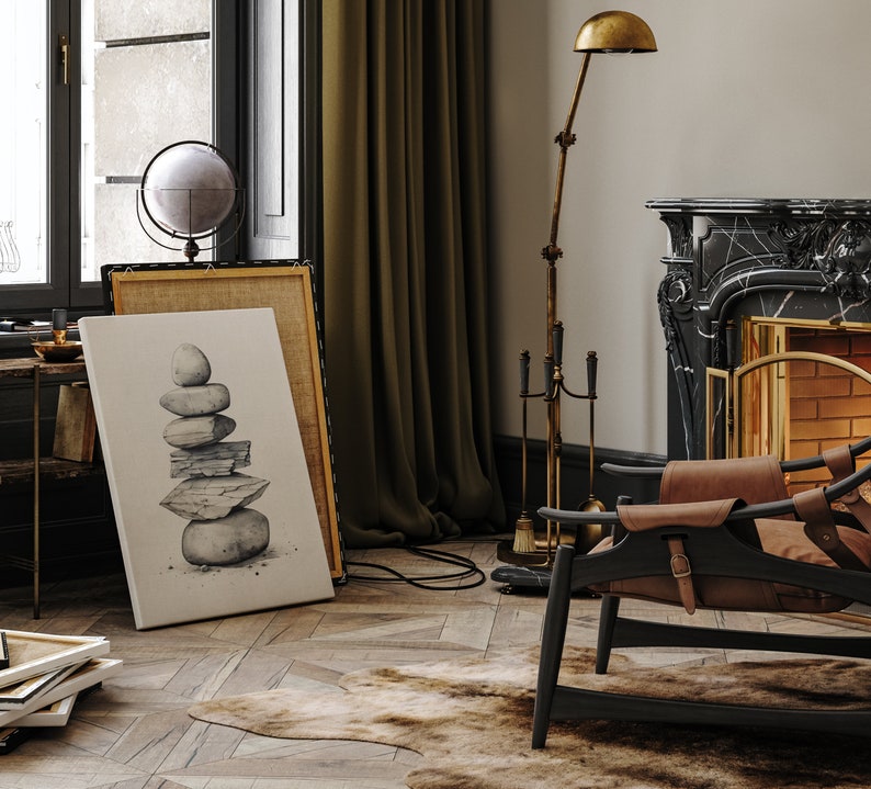 Imaginary Arte "balanced Stones", Modern Art, Minimalist, Digital ...