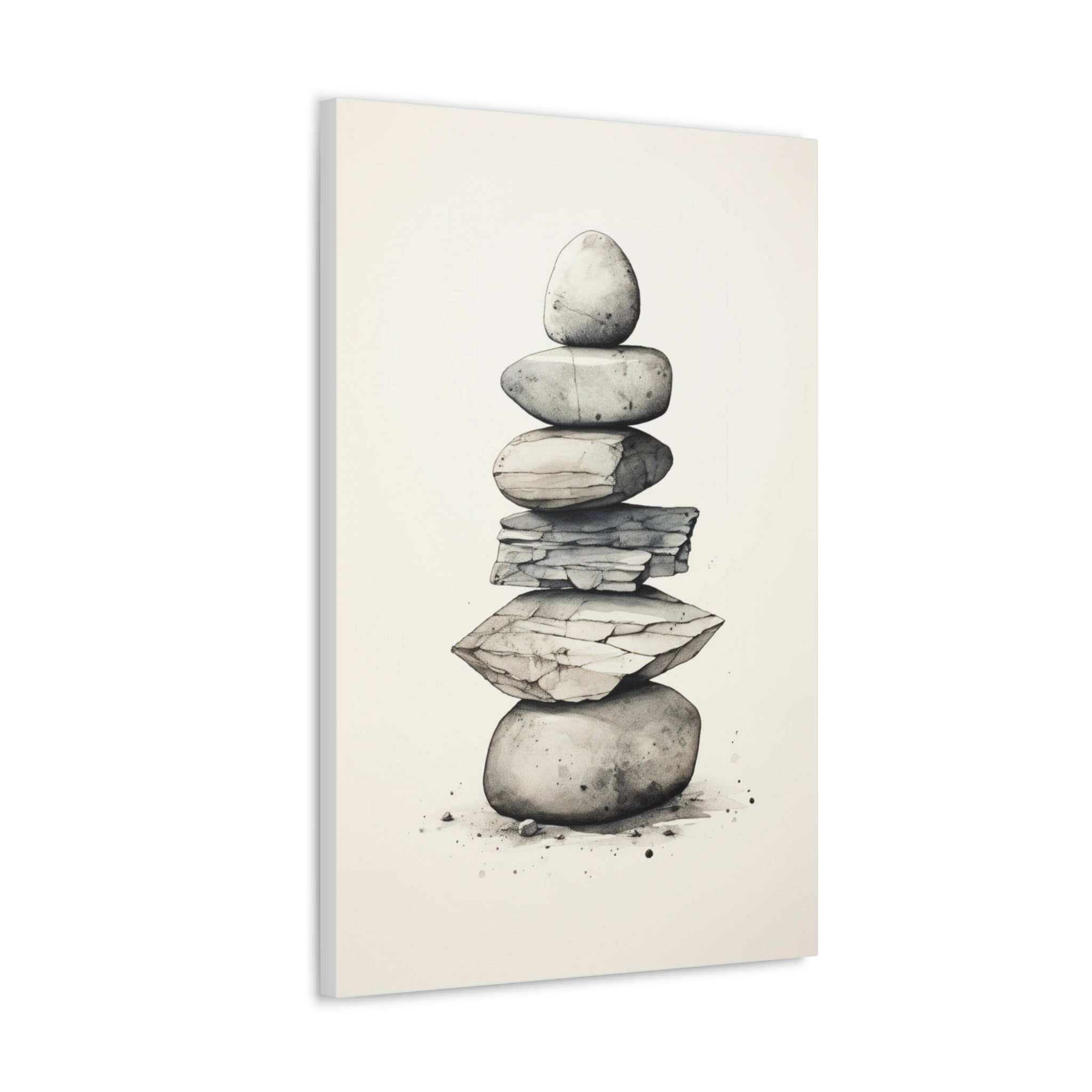 Imaginary Arte balanced Stones, Modern Art, Minimalist, Matte Canvas ...