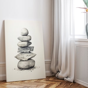 Imaginary Arte "balanced Stones", Modern Art, Minimalist, Digital ...
