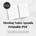 Meeting Notes Template Meeting Planner Weekly Meeting Notes Meeting ...