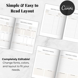 Meeting Notes Template Meeting Planner Weekly Meeting Notes Meeting ...