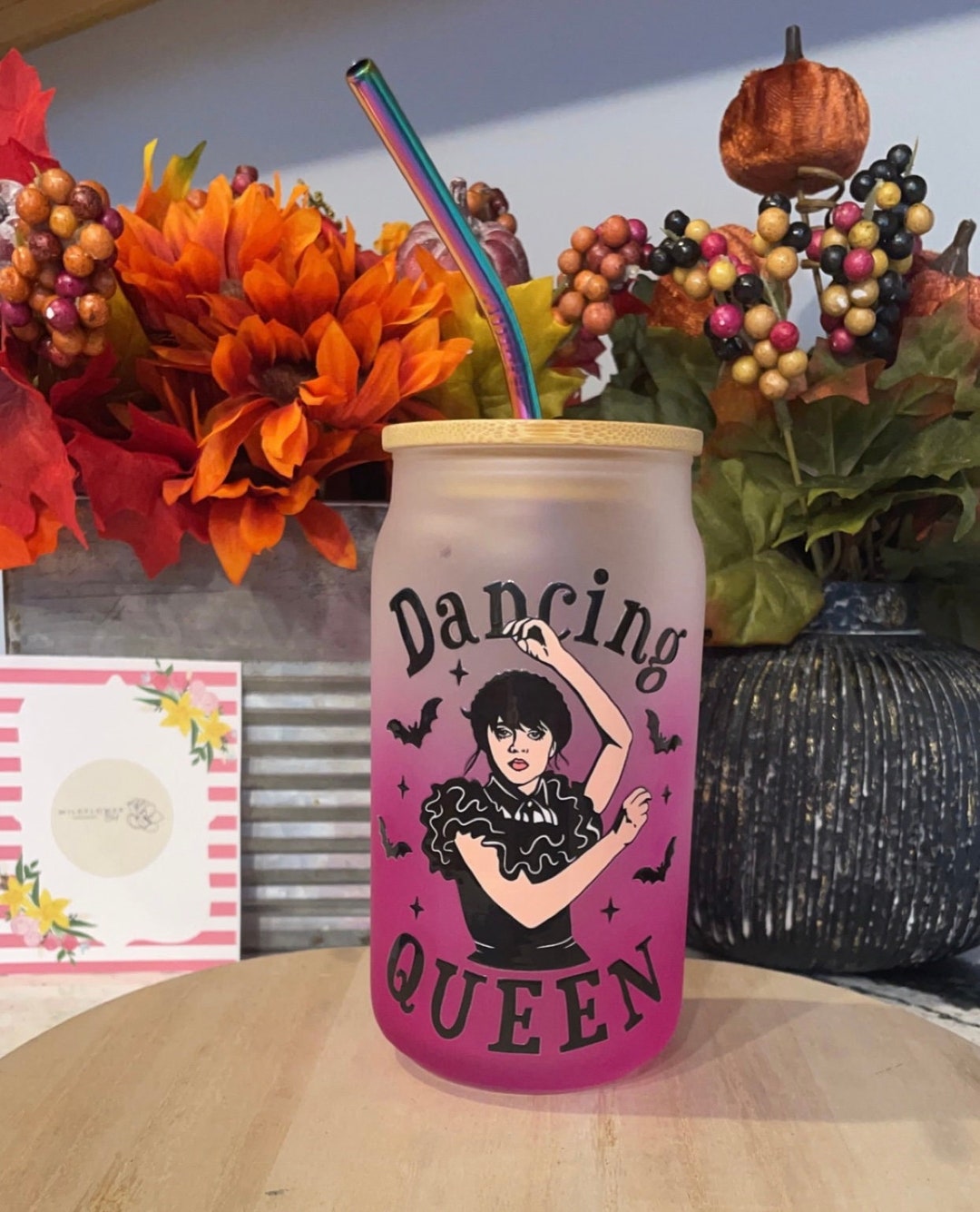 Wednesday Addams Dancing Queen Custom Frosted Pink 16 Ounce - Etsy