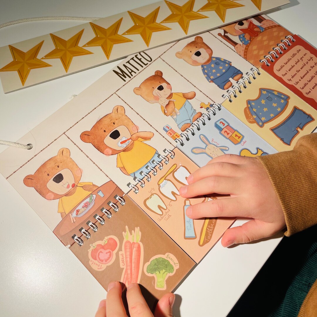 Personalized Bedtime Routine Flip Chart, Chore Chart for Kids, Toddler ...