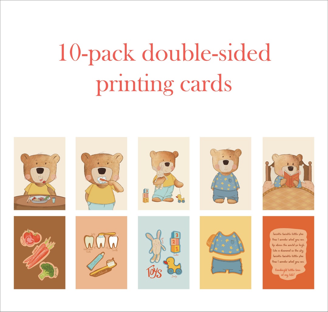 Bedtime Routine Cards, Kids Schedule, Children's Sleeping Habits, ADHD ...