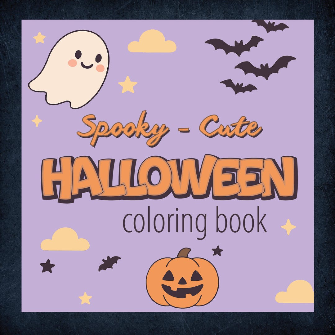 Cozy Halloween Coloring Book | Spooky-cute Ghosts, Pumpkins (printable ...