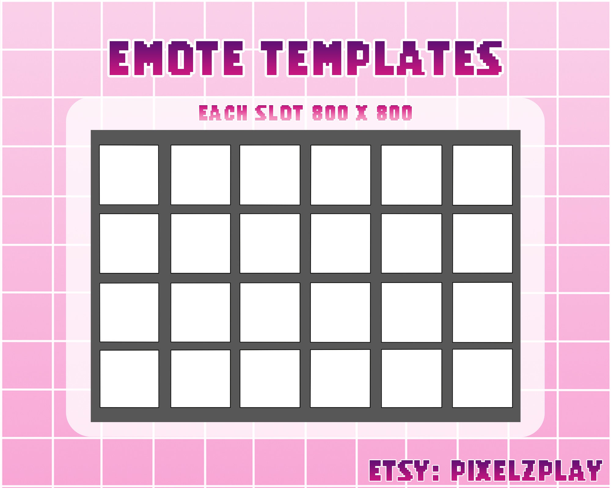 4x6 Emote Template for Making Emotes for Discord, Twitch Sub/bit Badges ...