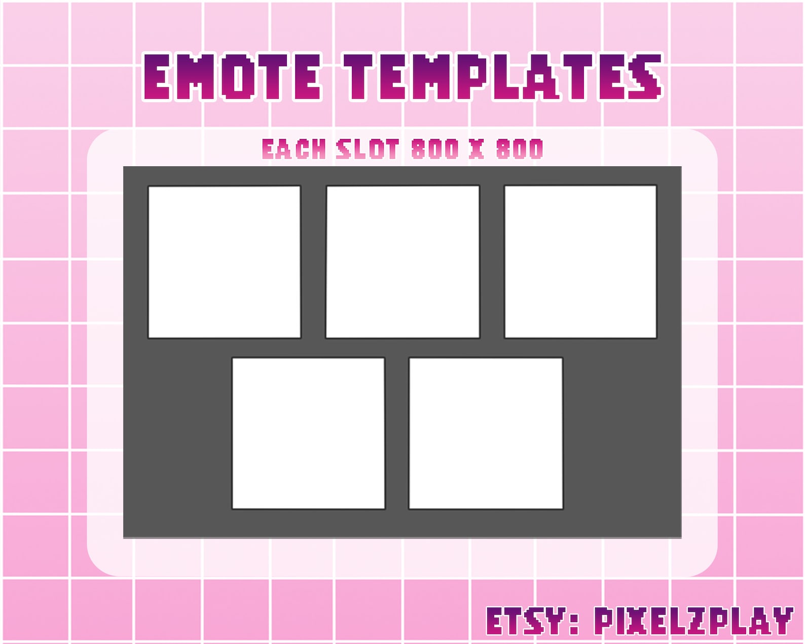 5 Slot Emote Template for Making Emotes for Discord Twitch - Etsy