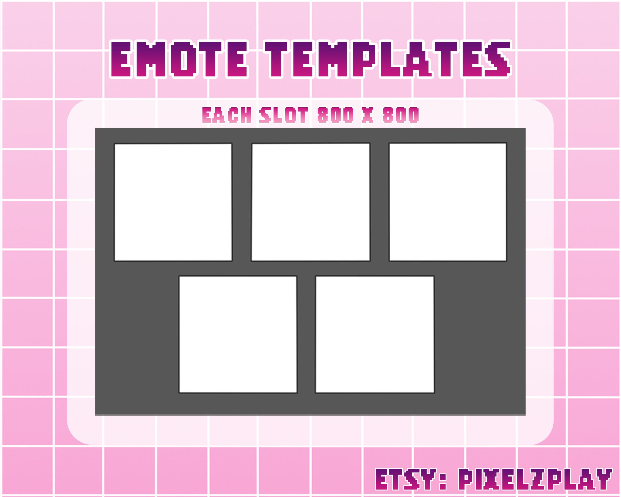 5 Slot Emote Template for Making Emotes for Discord Twitch - Etsy