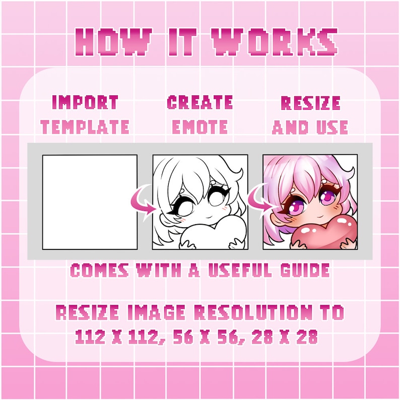 4x6 Emote Template for Making Emotes for Discord, Twitch Sub/bit Badges ...