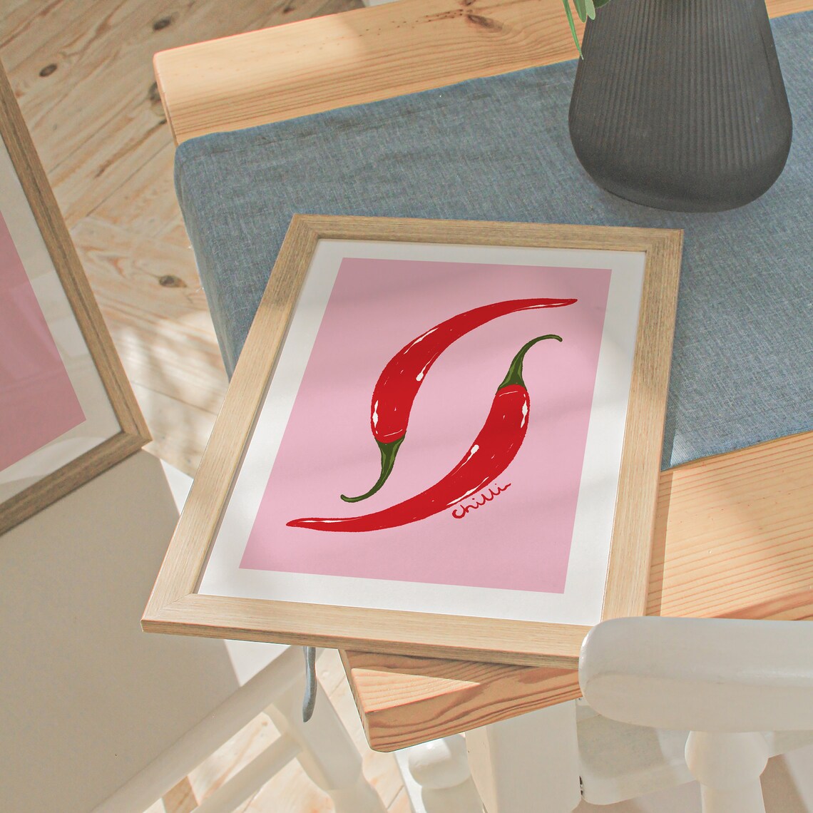 Food Print, Chilli Aesthetic Kitchen Print Kitchen Decor, Kitchen Wall ...