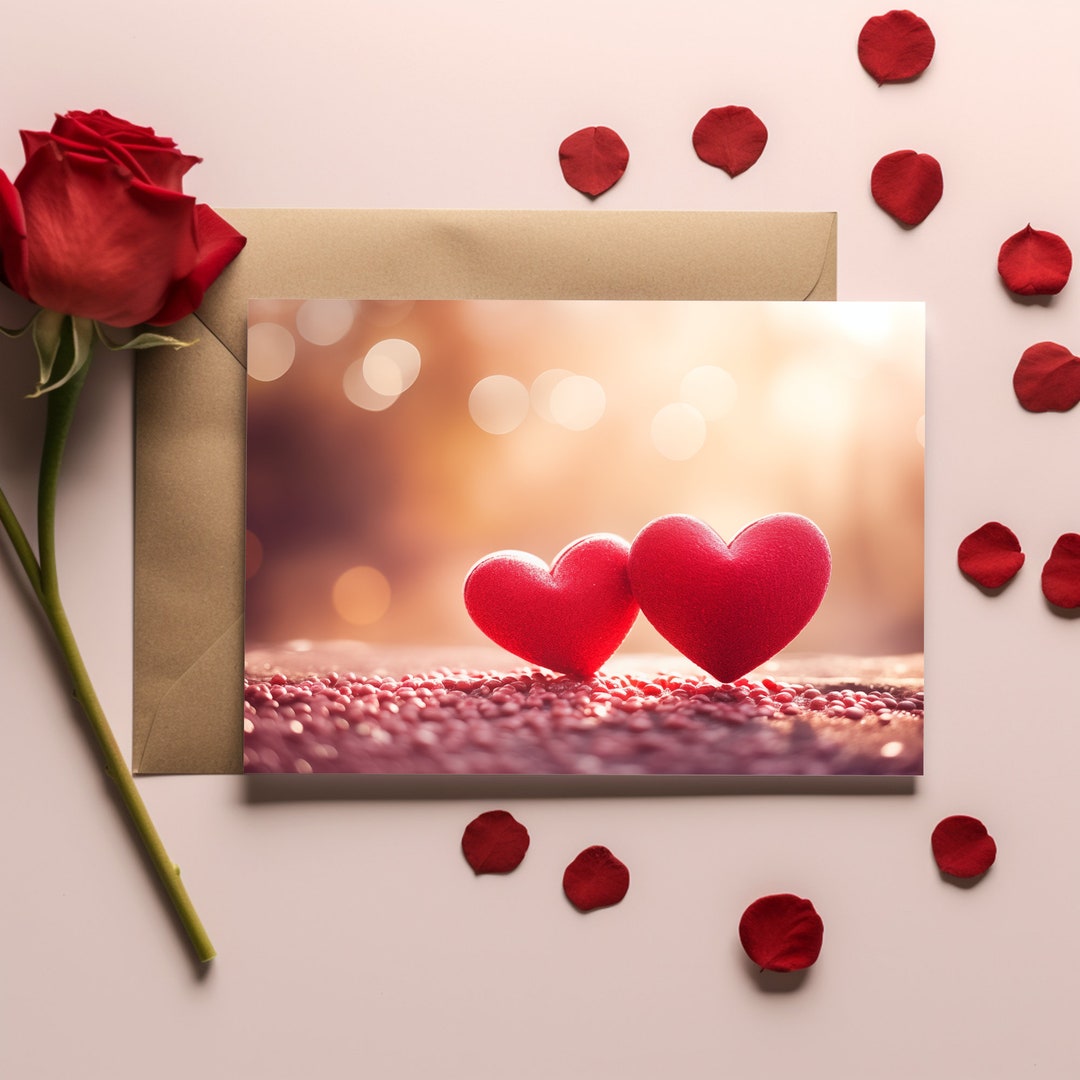 Valentine's Day Hearts Card - Etsy