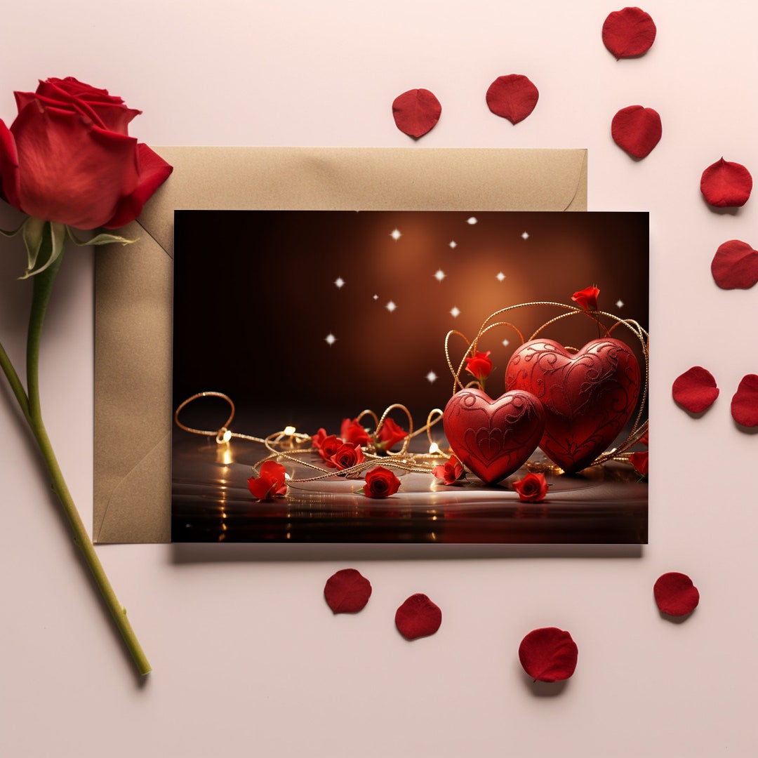 Valentine's Day Hearts Card - Etsy