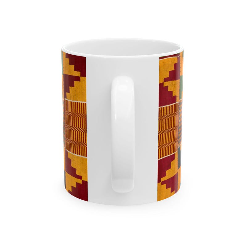 African Kente Cloth Mug, Ethnic Design Coffee Cup, Kwanzaa, Christmas ...