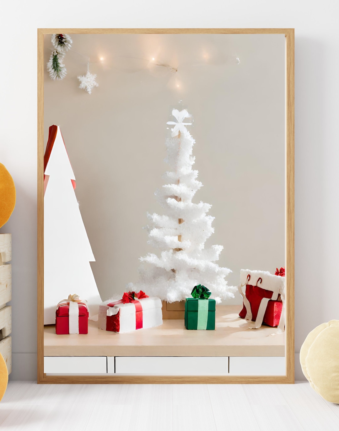 Modern Minimalist Christmas Art Festive Elements With a - Etsy