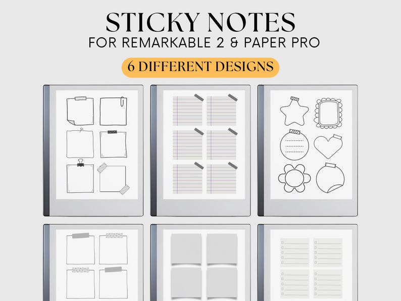 Sticky Notes Bundle for Remarkable 2 Templates | Post It Sticker ...