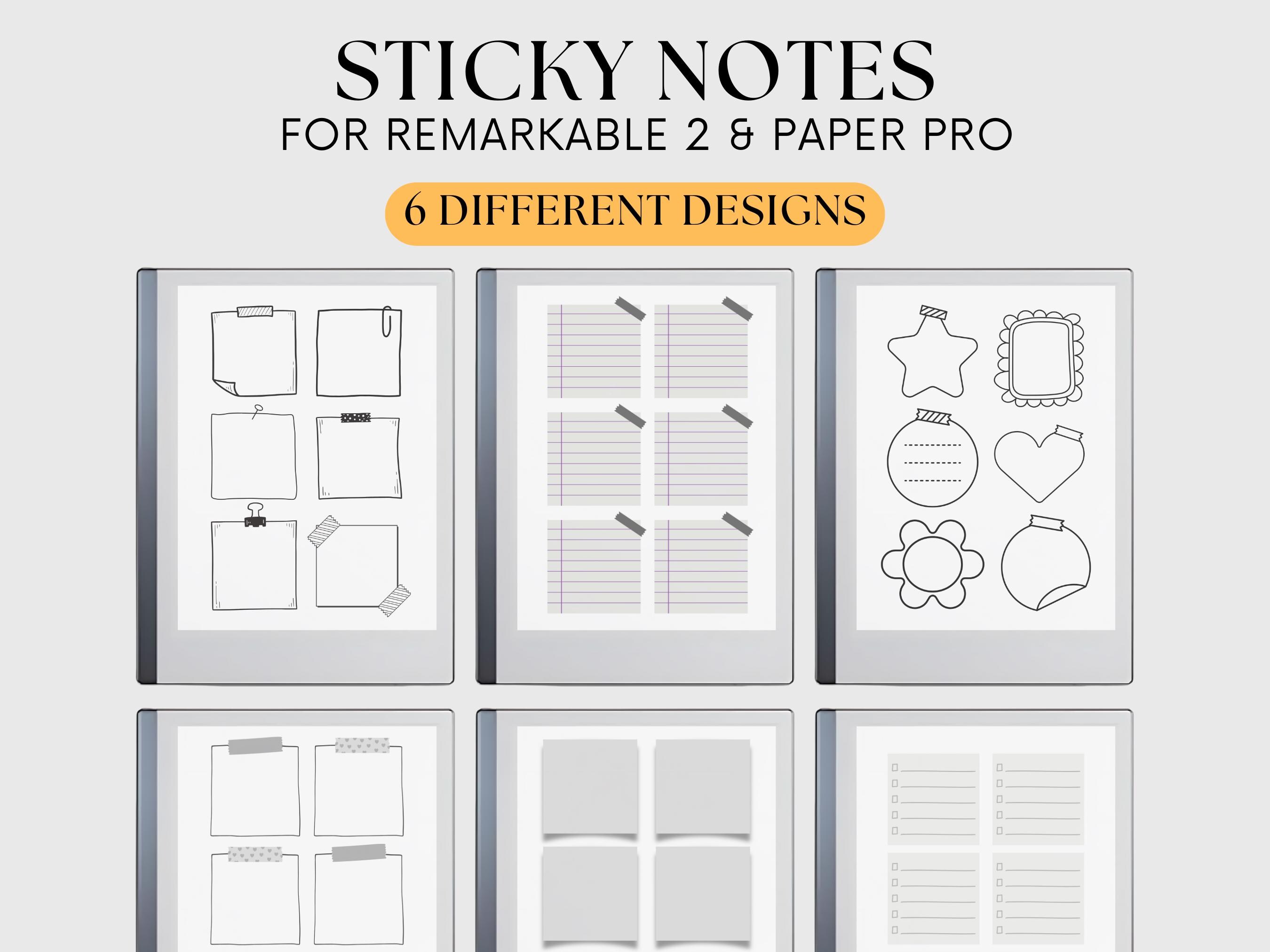 Sticky Notes Bundle for Remarkable 2 Templates | Post It Sticker ...