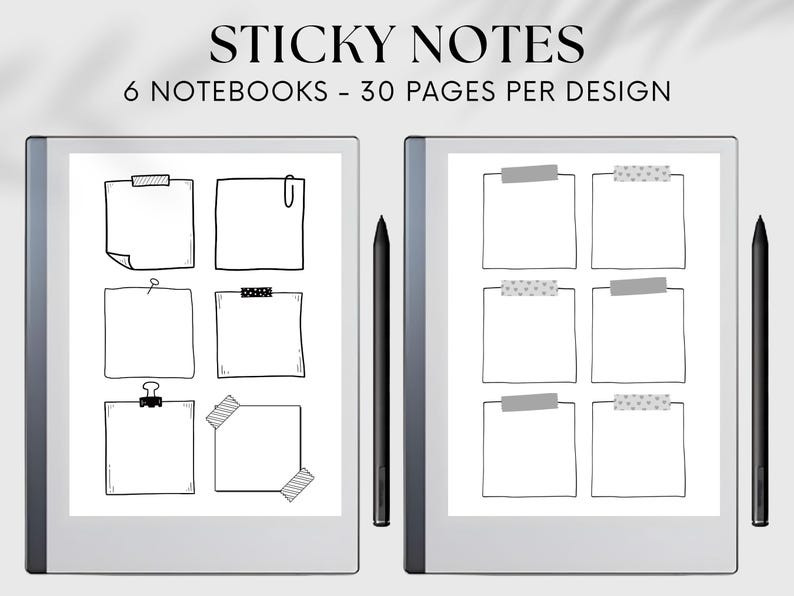 Sticky Notes for Supernote Templates | Minimalistic Supernote A5x A6x ...