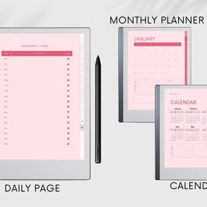 2025 Remarkable Paper Pro Daily Planner Templates Color Pink Remarkable ...