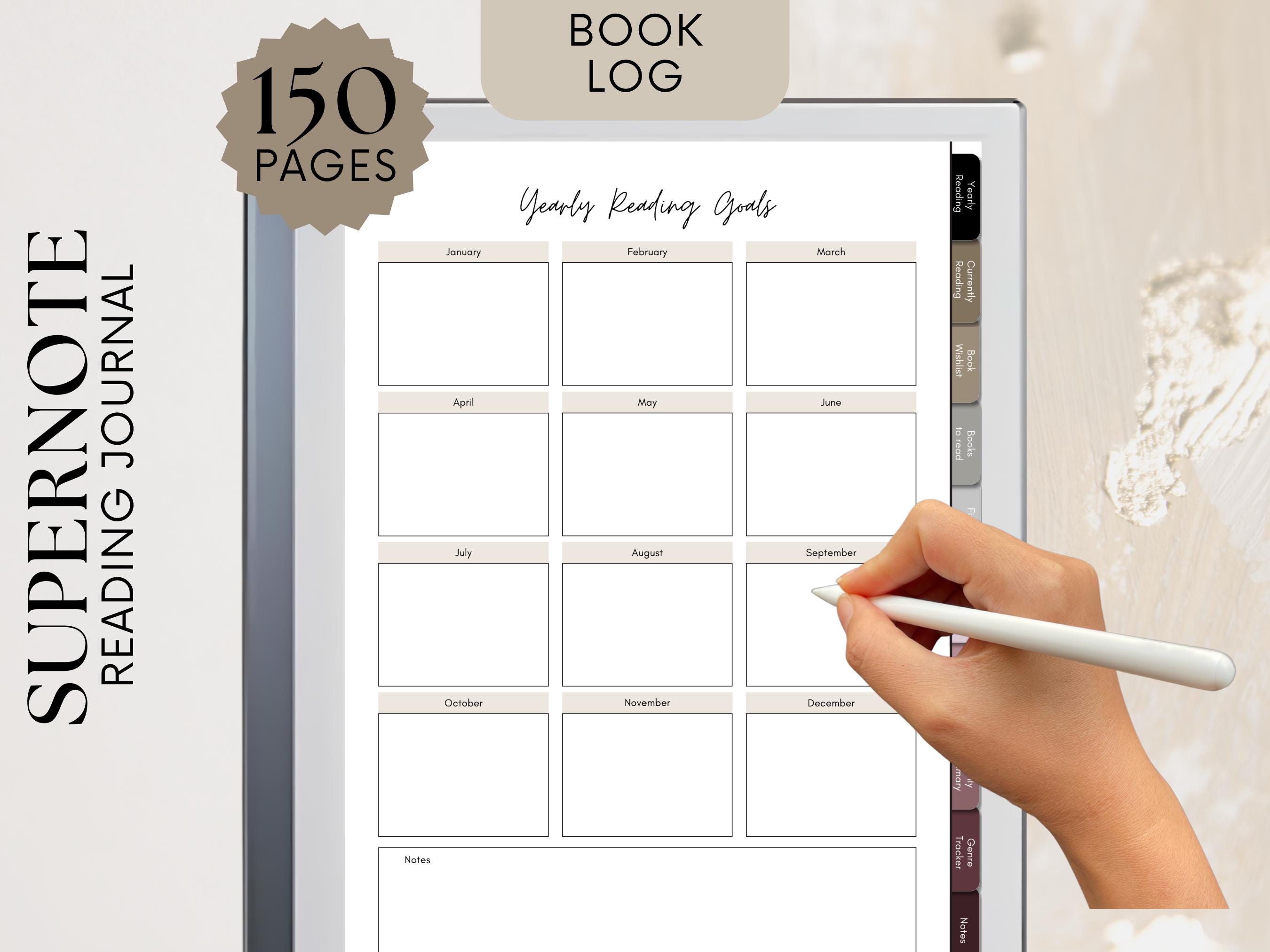 For Supernote Manta Templates | Supernote A5x2 Manta Reading Journal ...