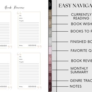 Reading Journal for Remarkable Paper Pro Templates | Minimalist ...