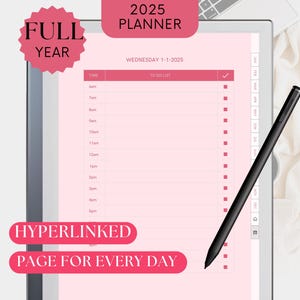 2025 Remarkable Paper Pro Daily Planner Templates Color Pink Remarkable ...