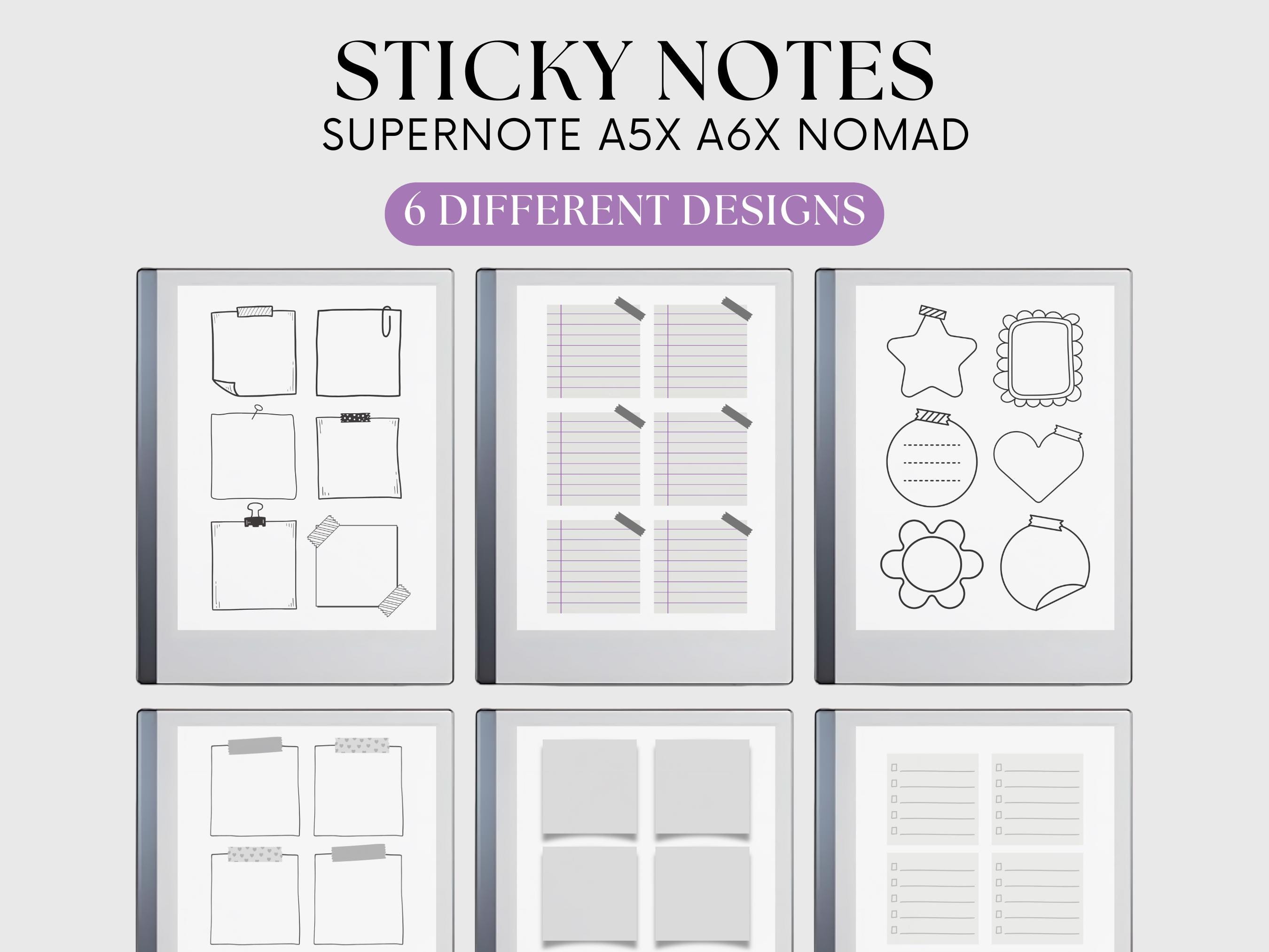 Sticky Notes for Supernote Templates | Minimalistic Supernote A5x A6x ...