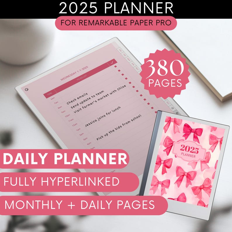 2025 Planner for Remarkable Paper Pro Daily Remarkable Calendar Monthly ...