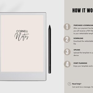 Cornell Notes for Remarkable 2 Templates & Supernote A5x A6x Beige ...