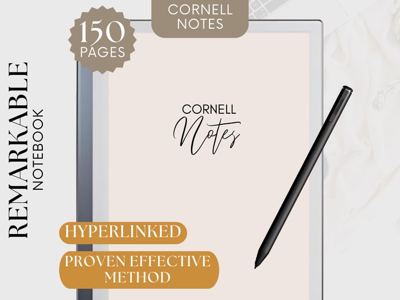 Cornell Notes for Remarkable 2 Templates & Supernote A5x A6x | Beige ...