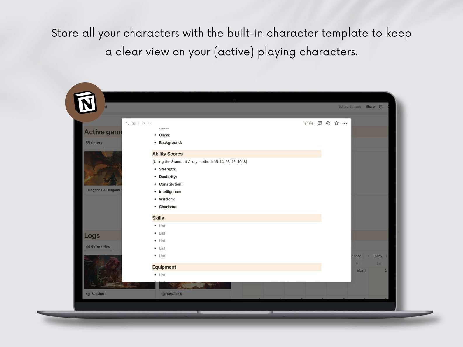Dnd 5e Notion Template, Dnd Character Sheet Notion Dashboard, Digital ...