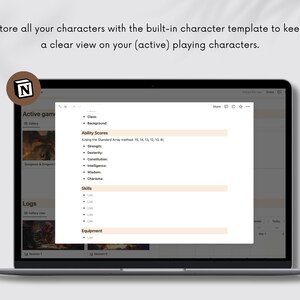 Dnd 5e Notion Template, Dnd Character Sheet Notion Dashboard, Digital ...