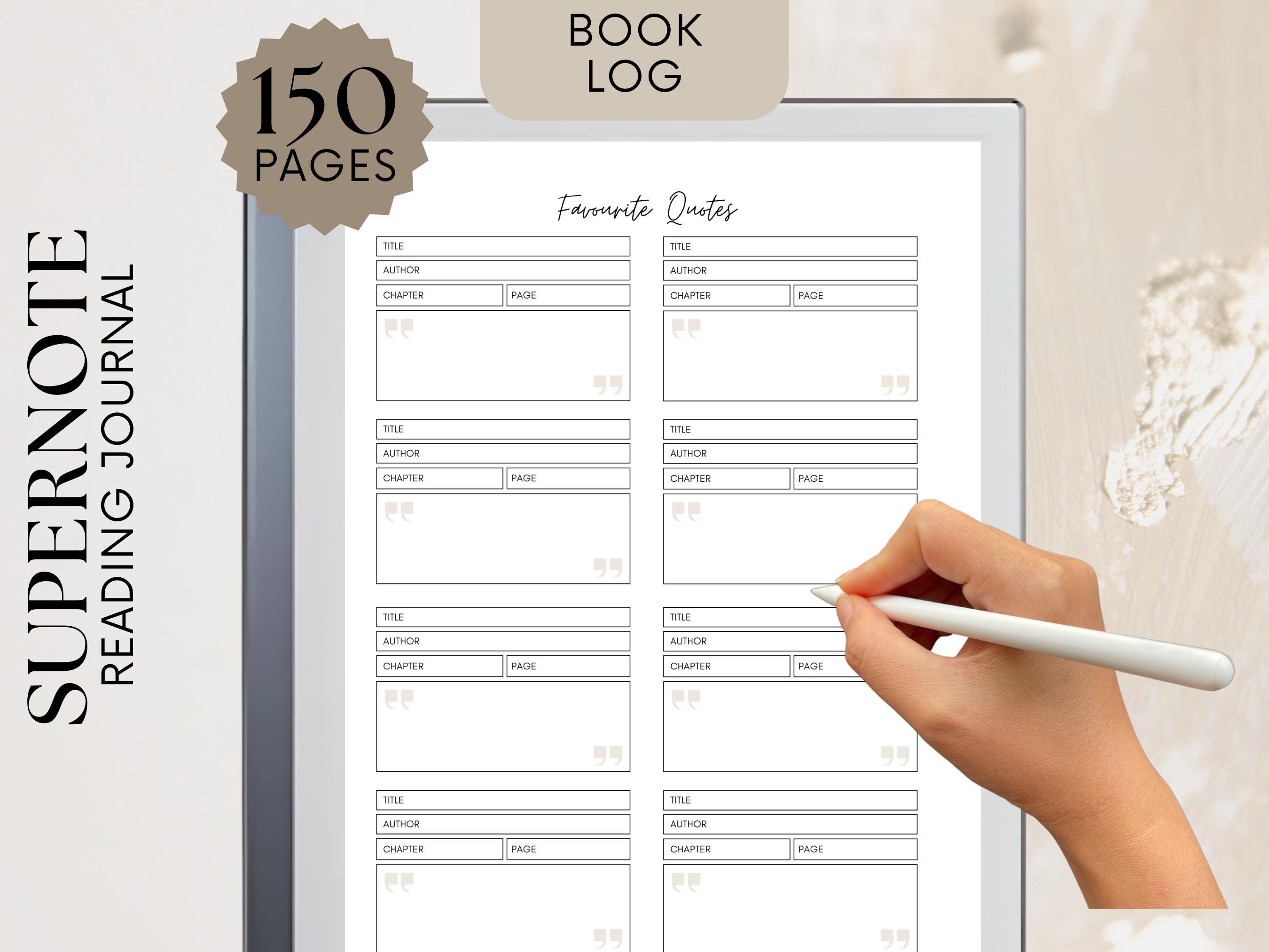 For Supernote Manta Templates | Supernote A5x2 Manta Reading Journal ...