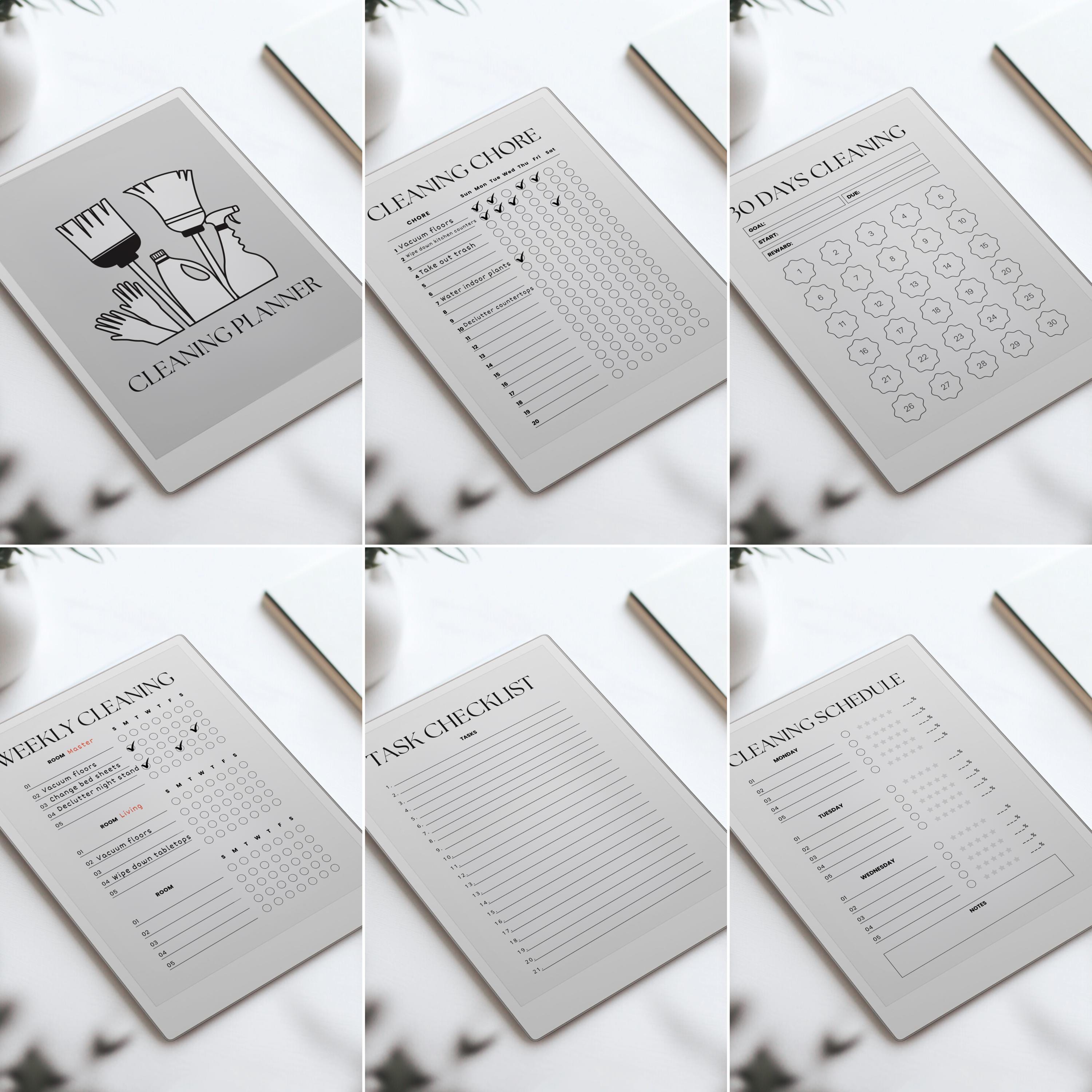 For Supernote A5x A6x Nomad | Minimalistic Supernote Cleaning Planner ...