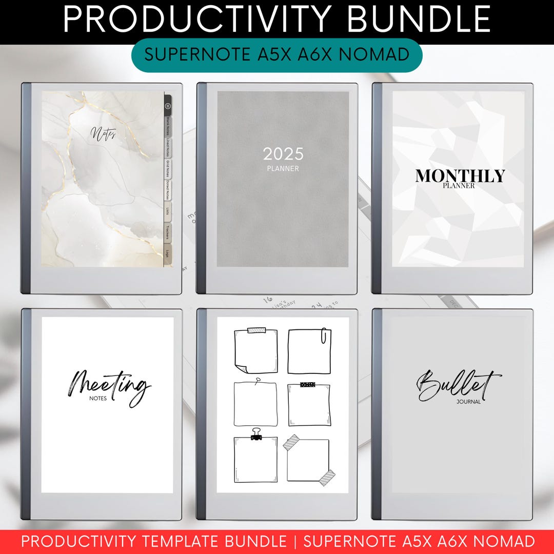 Starter Bundle for Supernote A5x A6x Nomad Templates | Supernote ...