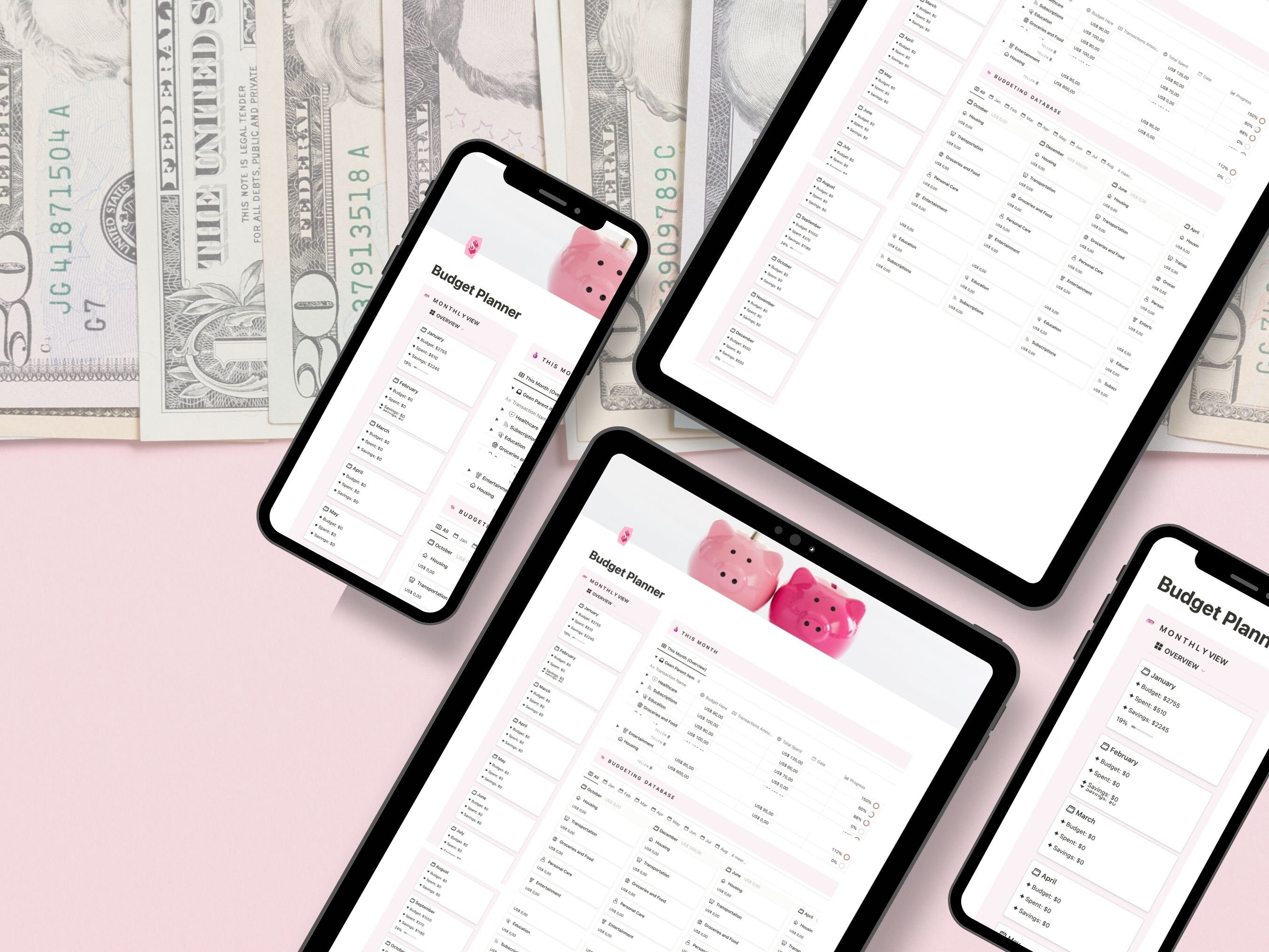 Notion Template Budget Planner 2024 Expense Tracker Aesthetic Notion ...