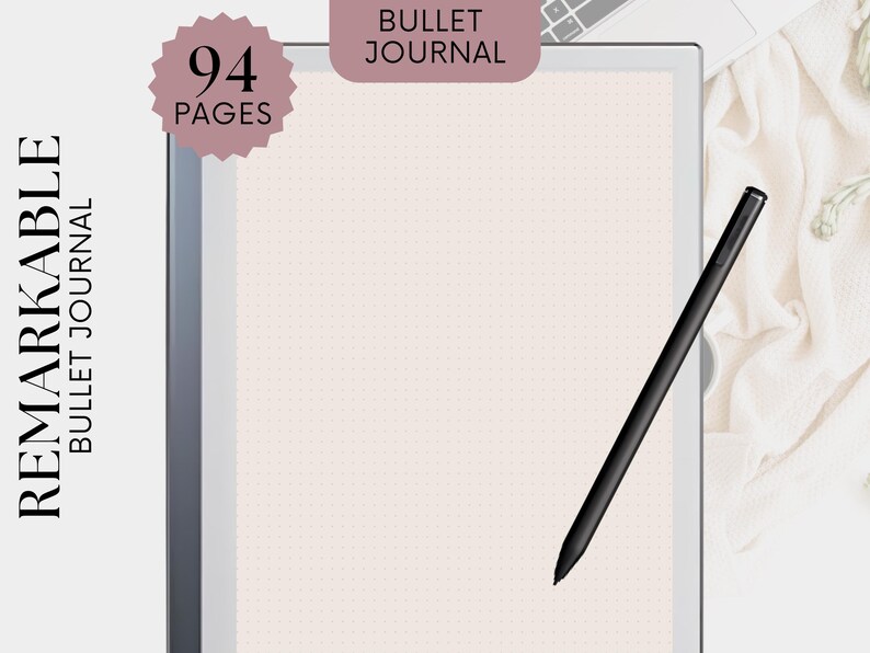Bullet Journal for Remarkable 2 Templates Dot Grid Mauve Pink ...