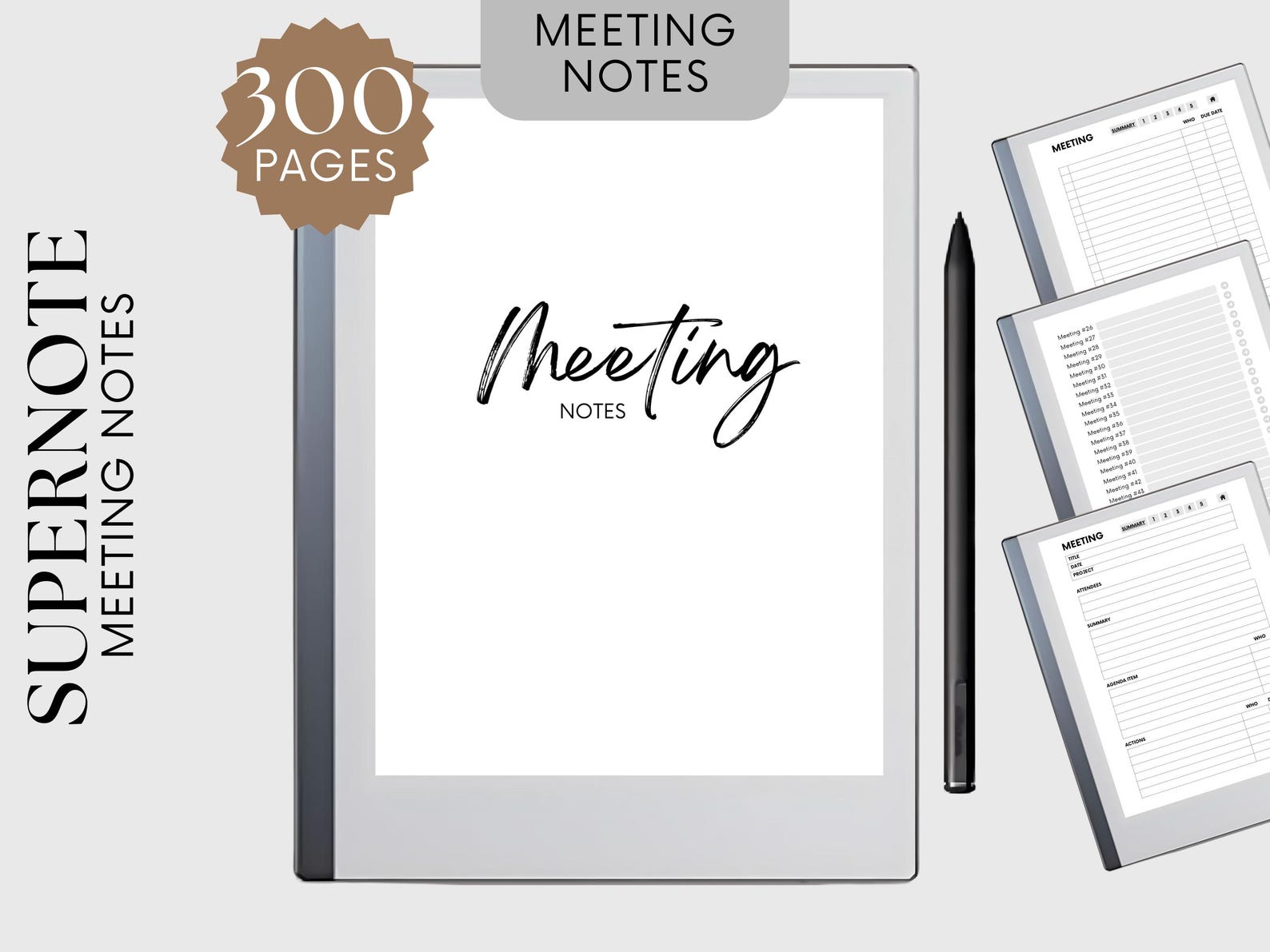 For Supernote Meeting Templates | Supernote A5x A6x Nomad Planner ...