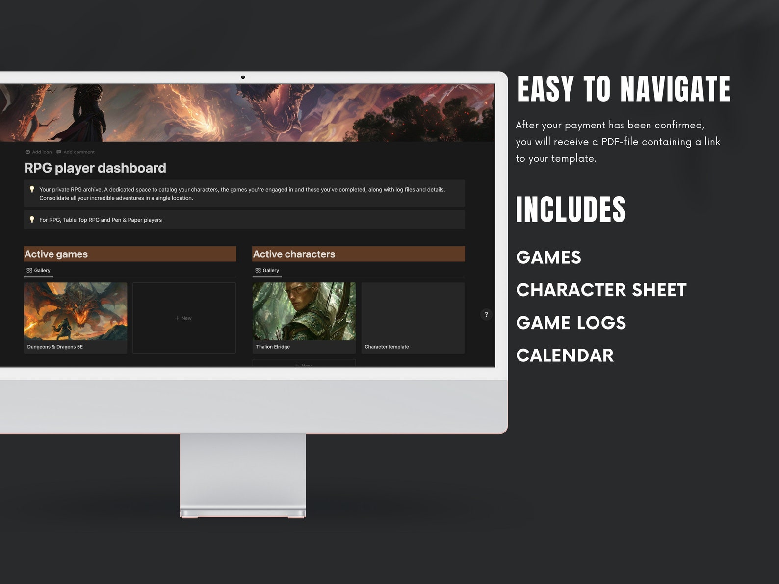 Dnd 5e Notion Template, Dnd Character Sheet Notion Dashboard, Digital ...