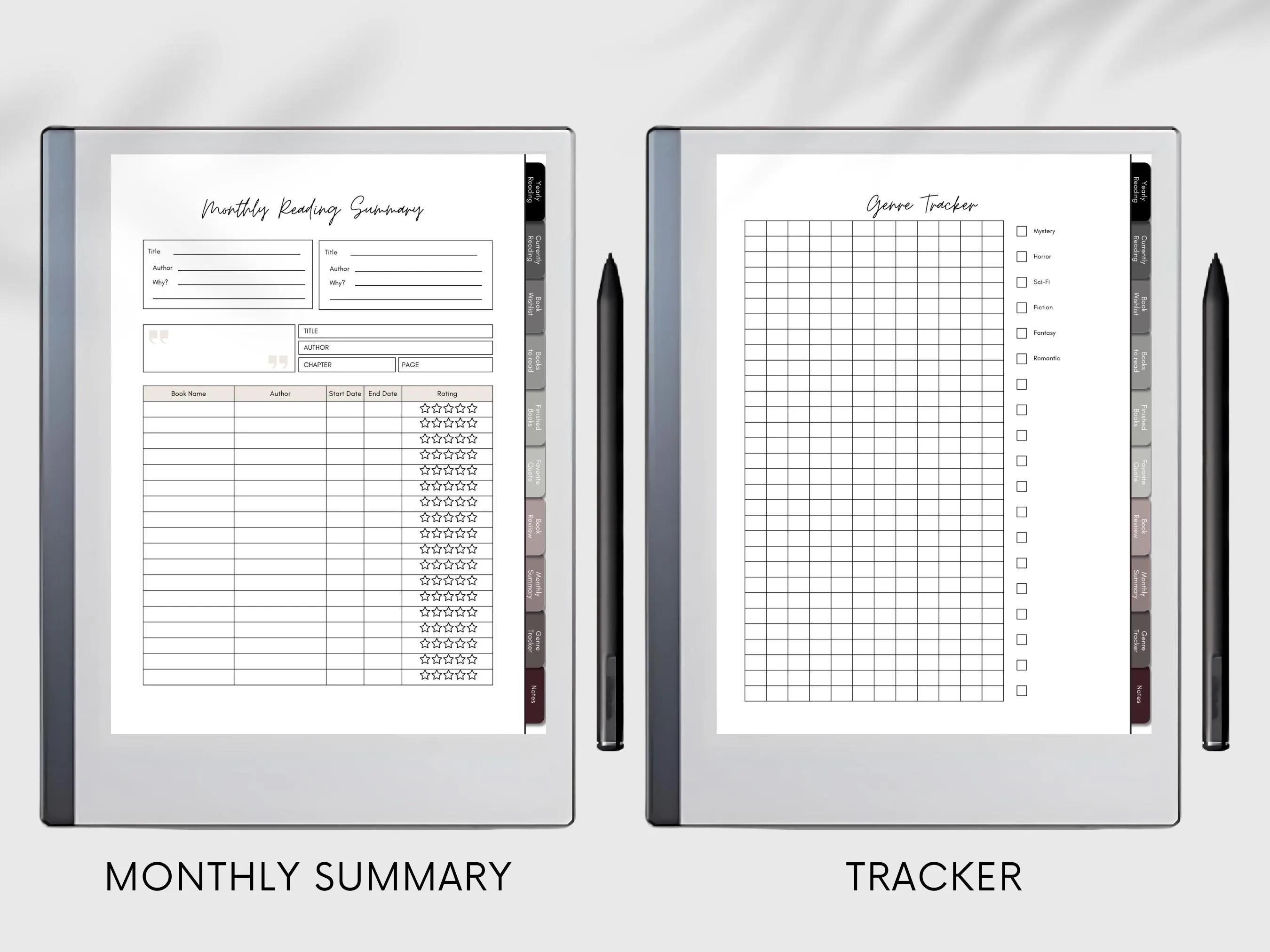 For Supernote Manta Templates | Supernote A5x2 Manta Reading Journal ...