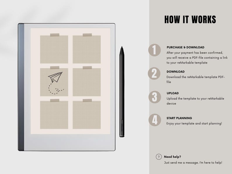 Sticky Notes for Remarkable 2 Template Adhesive Sticker Note, Eink List ...