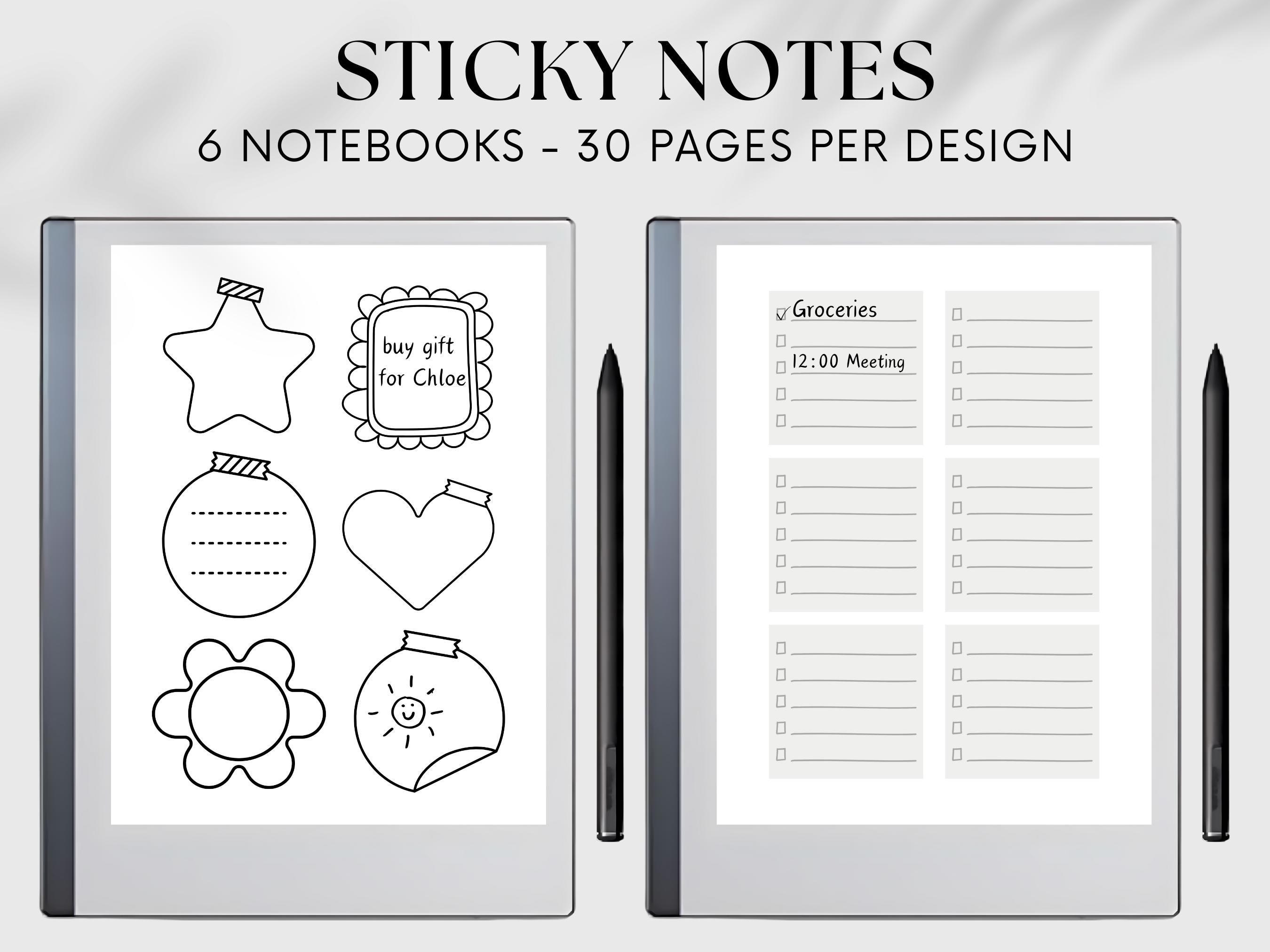 Sticky Notes for Supernote Templates | Minimalistic Supernote A5x A6x ...