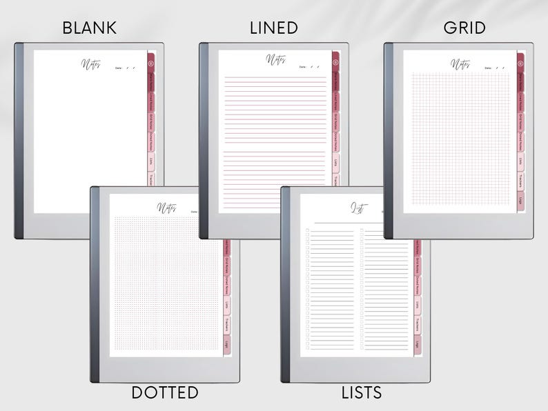 For Remarkable Paper Pro Planner Templates | Mauve Colored Pink ...