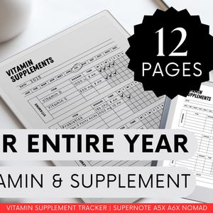 For Supernote A5x A6x Nomad | Minimalistic Vitamin Tracker, Supernote ...