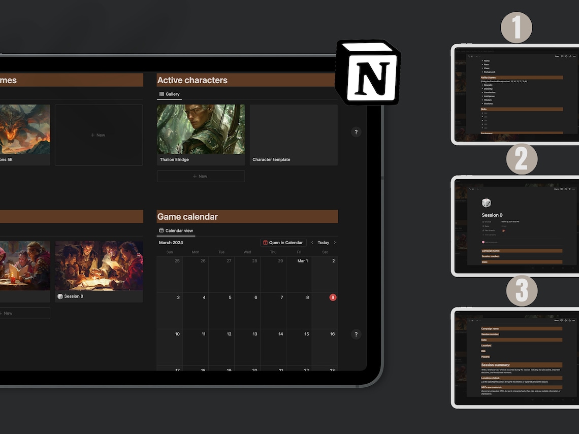 Dnd 5e Notion Template, Dnd Character Sheet Notion Dashboard, Digital ...