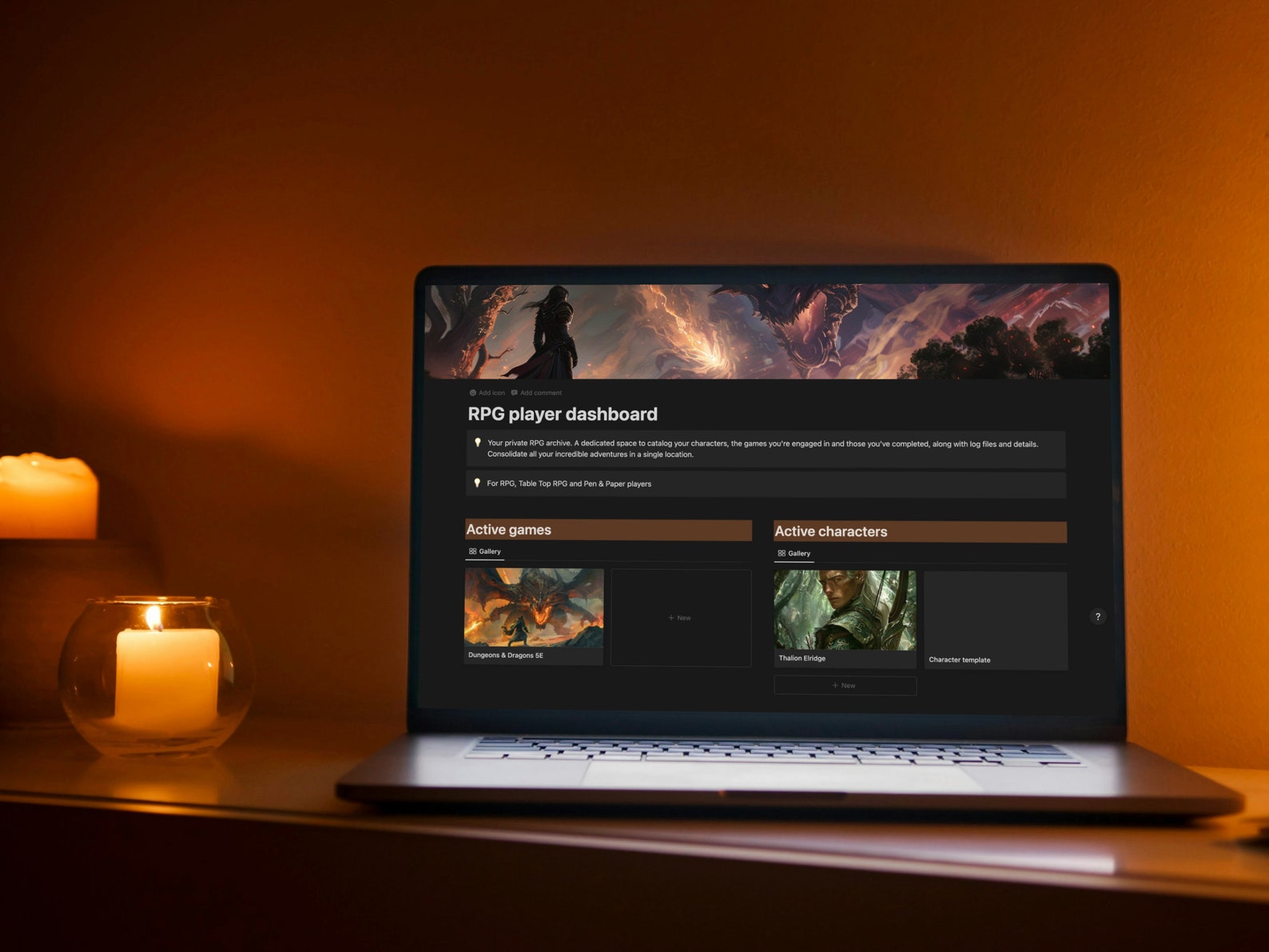 Dnd Character Sheet Digital Journal | 5e Notion Template, RPG Notion ...
