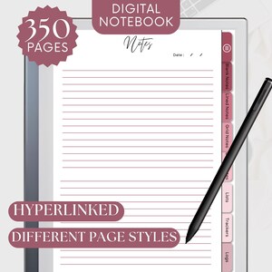 For Remarkable Paper Pro Planner Templates | Mauve Colored Pink ...