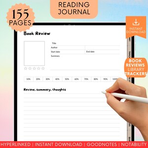 Digital Reading Journal Book Review & Reading Tracker for Goodnotes ...