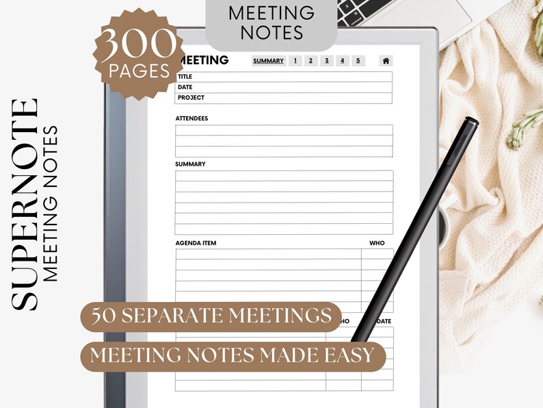 For Supernote Meeting Templates | Supernote A5x A6x Nomad Planner ...